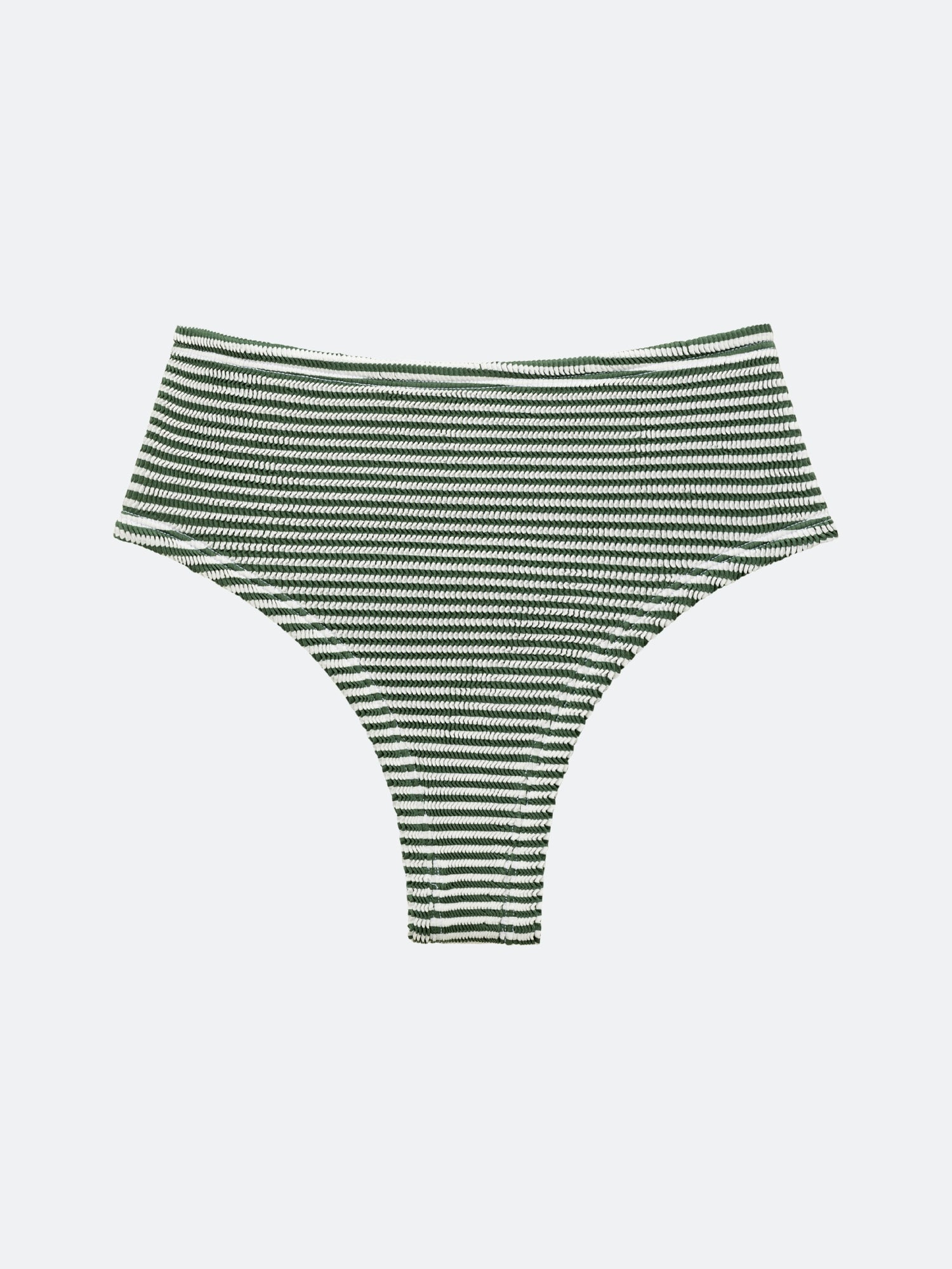 BALBOA HIGH WAISTED BIKINI BOTTOM - GREEN STRIPED – ELYSIIAN